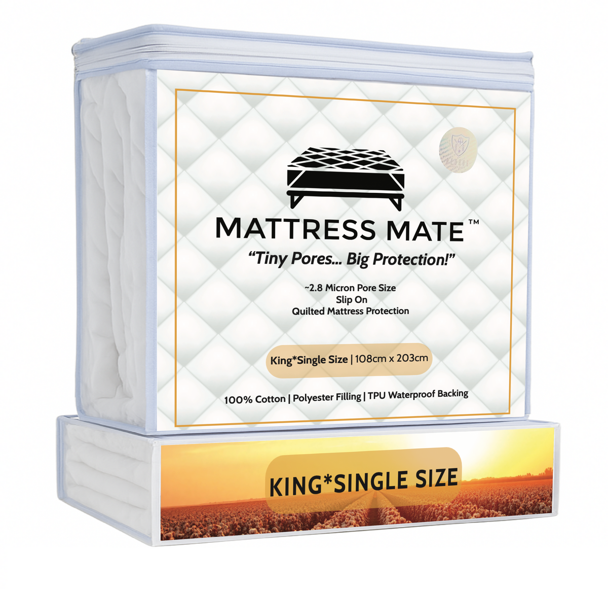 Mattress Mate® Dust Mite Quilted Mattress Protector, Slip-On with Stra